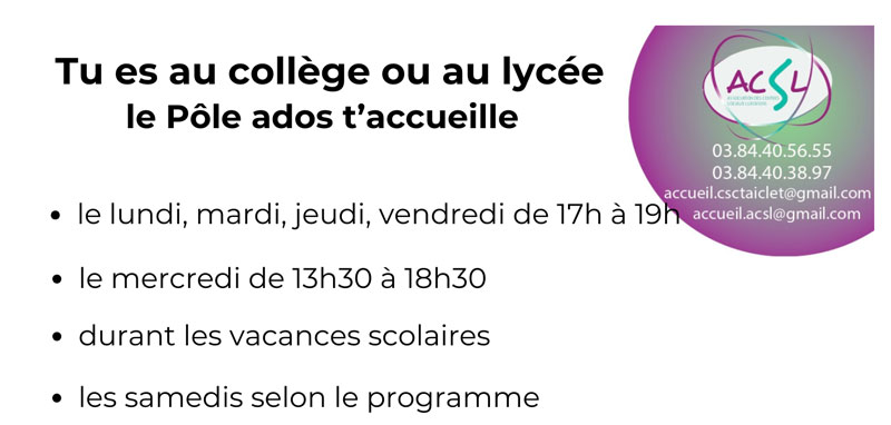 Le Pôle Ados se présente à tous.... - Centres Sociaux Luxoviens